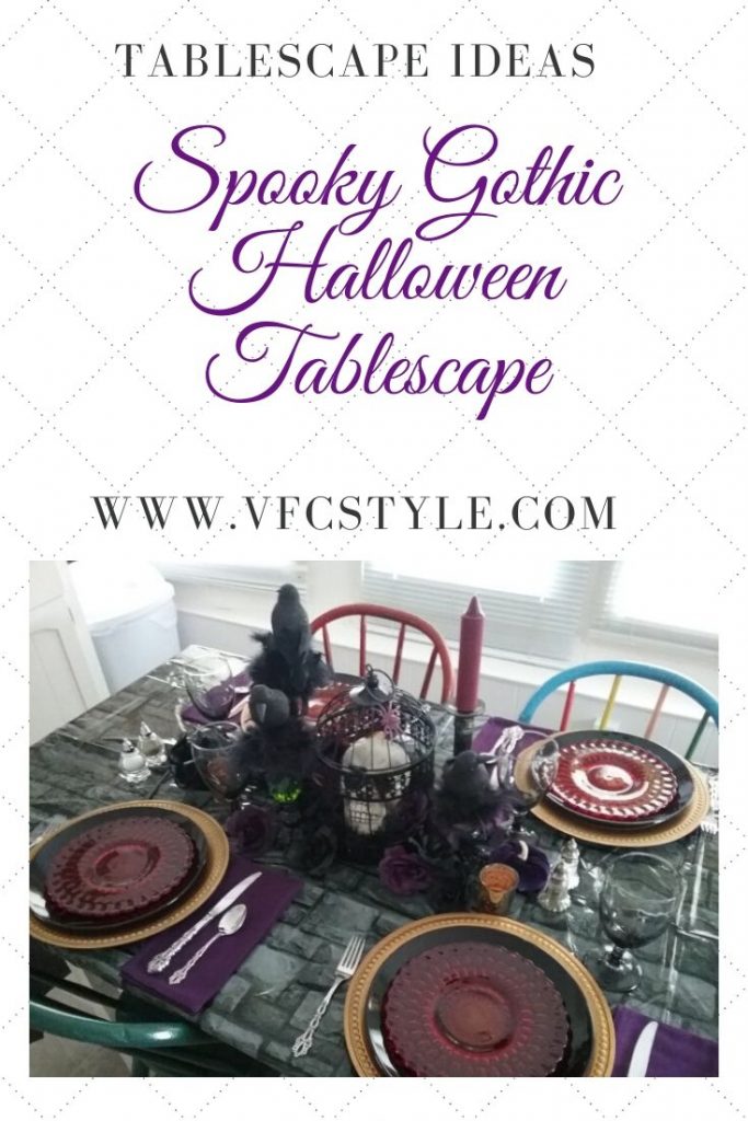 Spooky gothic Halloween tablescape | VFCstyle.comVFCstyle.com